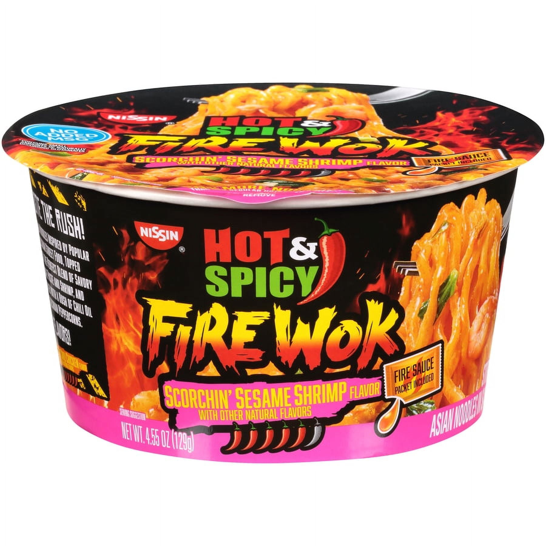 Nissin Foods Hot & Spicy Fire Wok Stir Fry Asian Noodles, Scorchin ...