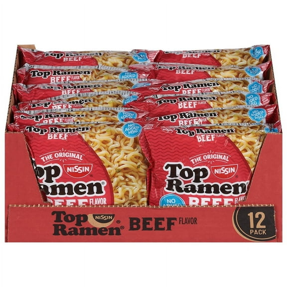 Nissin Foods Top Ramen Noodle Soup, Chicken Flavor, 3 oz Bag, Shelf ...