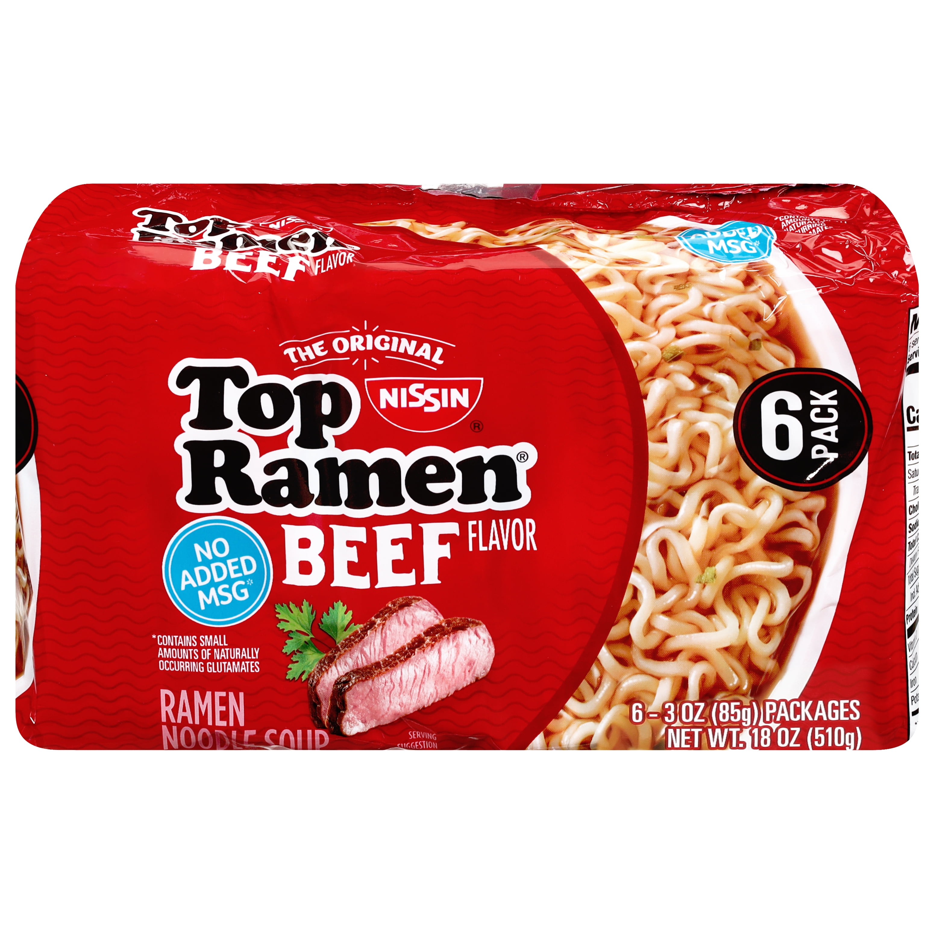 Nissin Foods Top Ramen The Original Ramen Noodle Soup, Beef Flavor, 3 ...