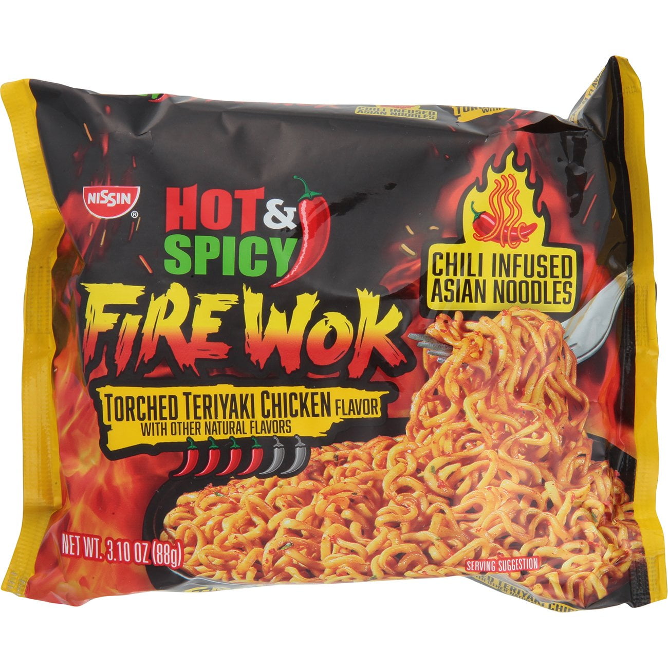 Nissin Hot & Spicy Fire Work Torched Teriyaki Chicken - 3.1 oz ...