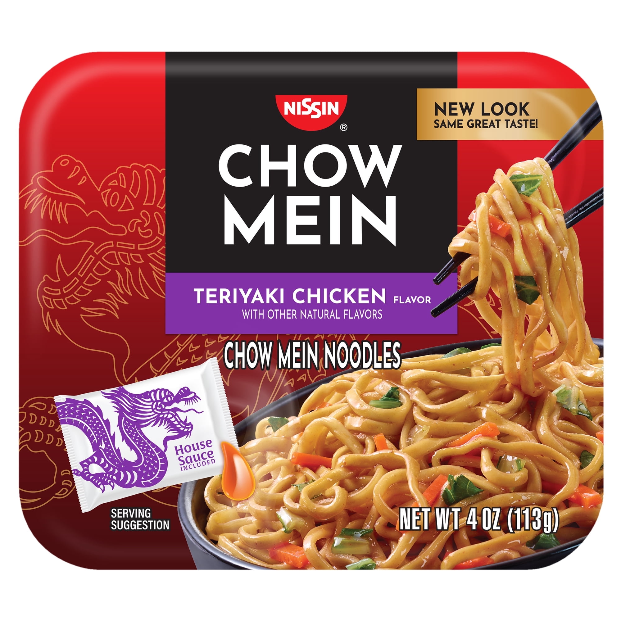 Nissin Chow Mein Premium Teriyaki Chicken Flavor Noodles, 4 oz ...