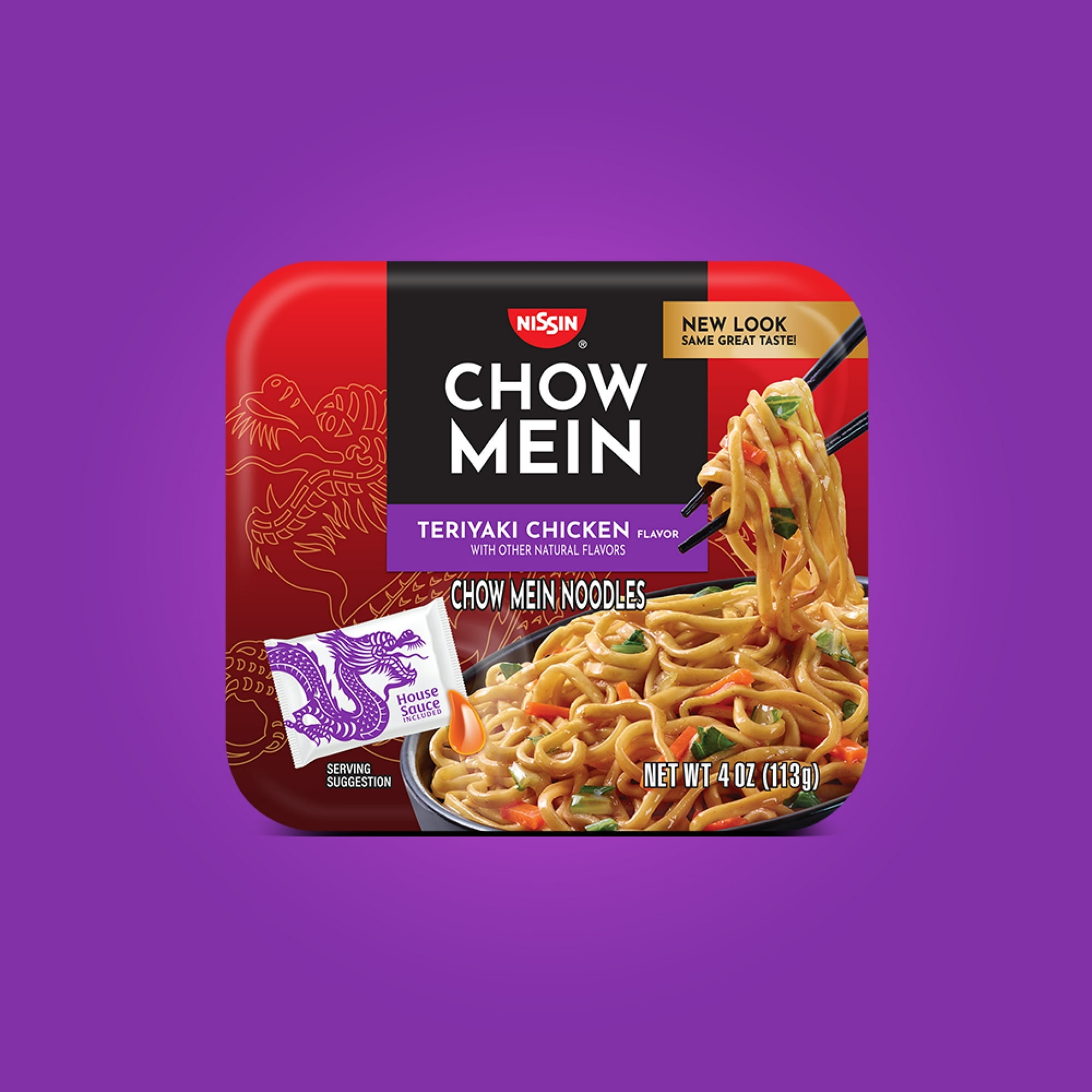 Nissin Original Premium Teriyaki Chicken Flavor Chow Mein Noodles, 4 oz - Walmart.com