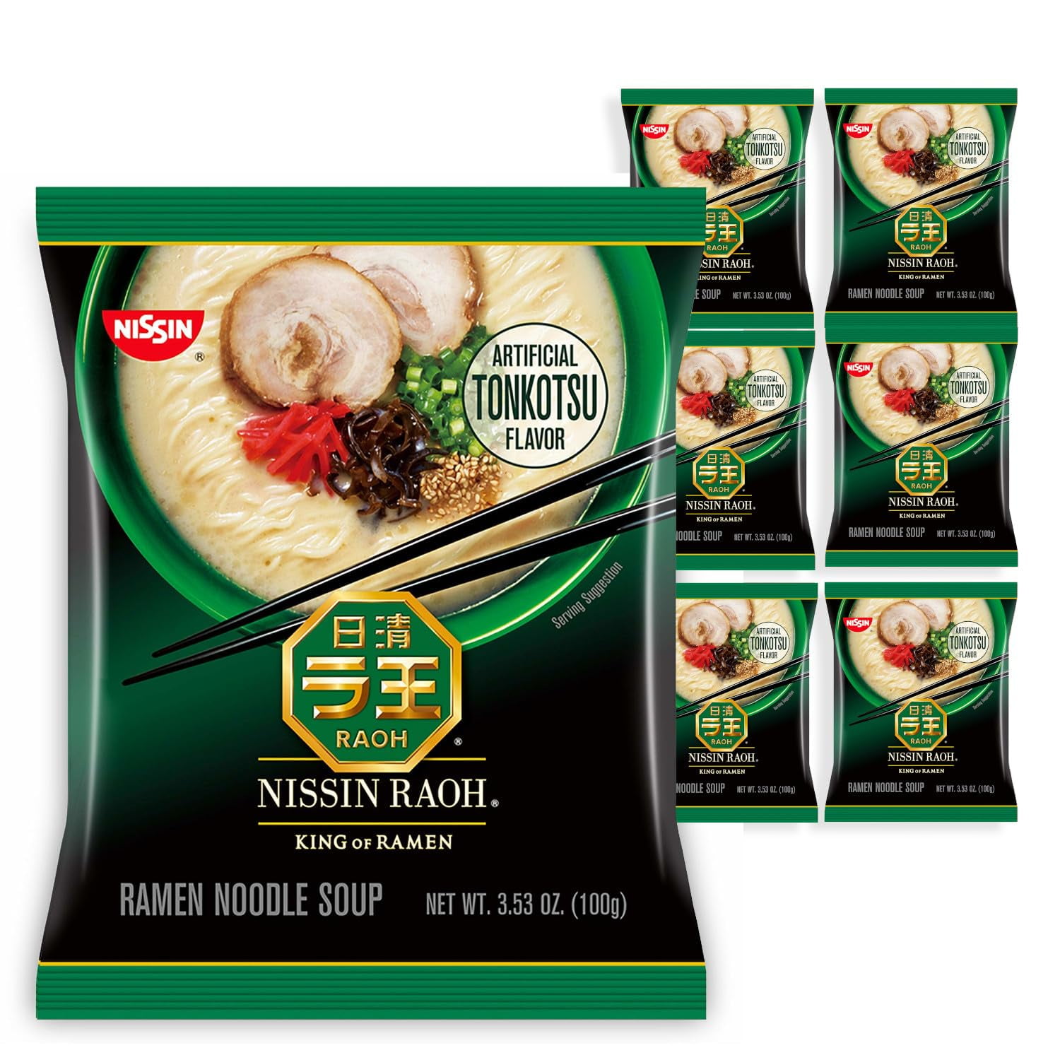 Nissin RAOH Ramen Noodle Soup, Tonkotsu, SMR3.53 Ounce (Pack of 6 ...