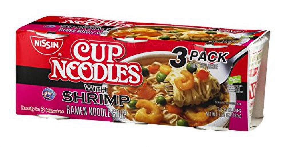 Nissin Ramen Cup Noodles with Shrimp KKS1 - 3 CT - Walmart.com