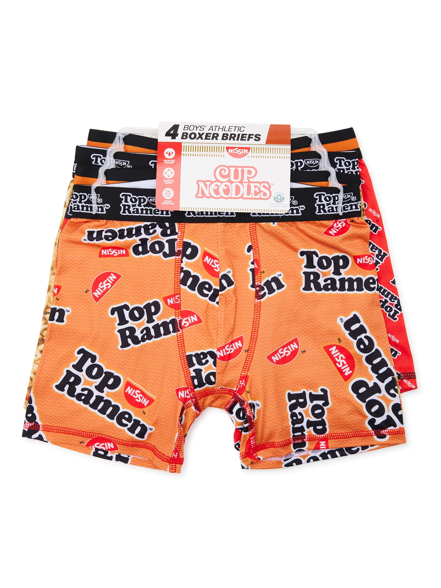 Nissin Top Ramen Boys Athletic Boxer Briefs, 4-Pack - Walmart.com