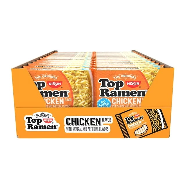 Nissin Top Ramen Chicken Flavor, 24 Pack – Quick & Easy Instant Noodle ...