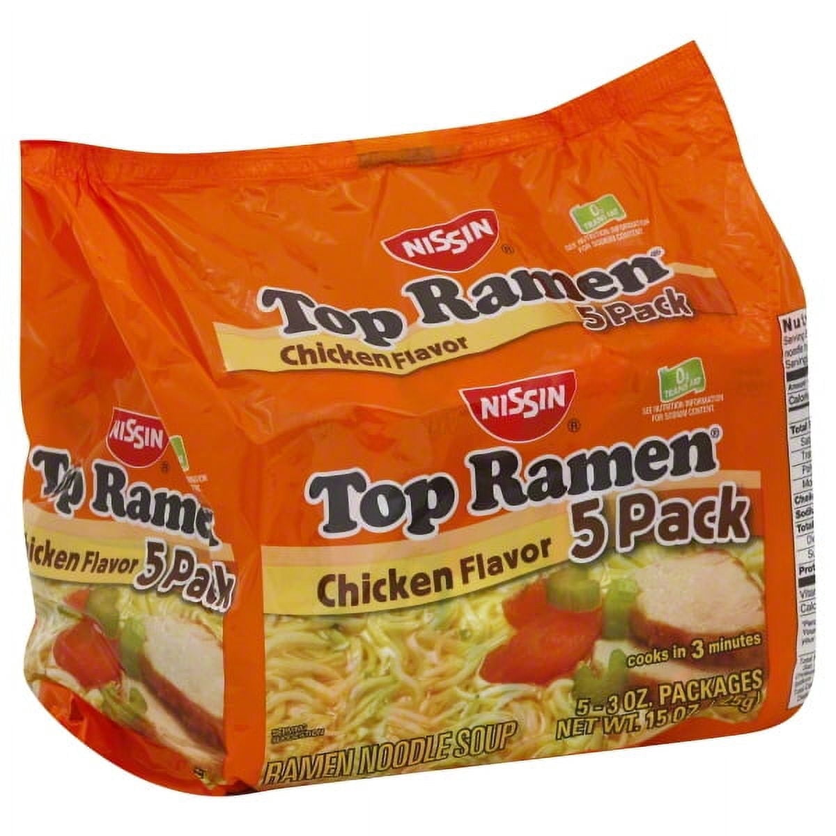 Nissin Top Ramen Chicken Soup, 5 Pack Noodle - Walmart.com