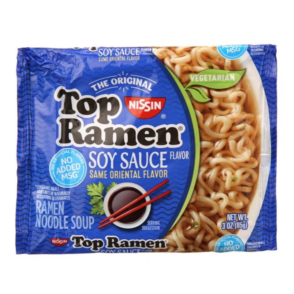 Nissin Instant Top Ramen Noodle Soup, Oriental Soy Flavor, 3 Ounce ...