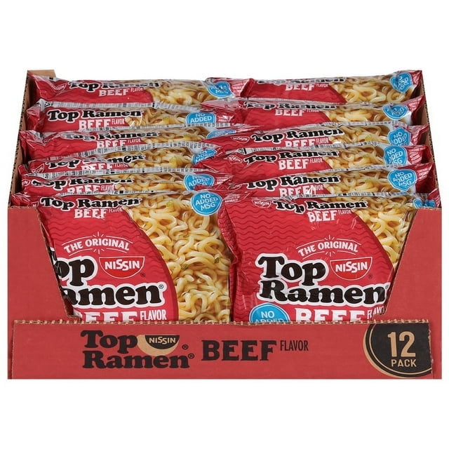 Nissin Top Ramen The Original Ramen Noodle Soup, Beef Flavor, 3 oz Bag ...