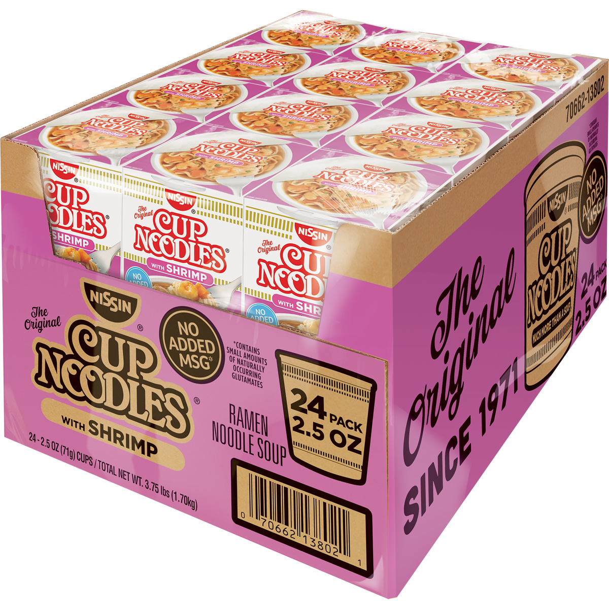 Nisson Foods Instant Shrimp Soup, Hot Cup Noodles, 2.5 Oz, 24/carton ...