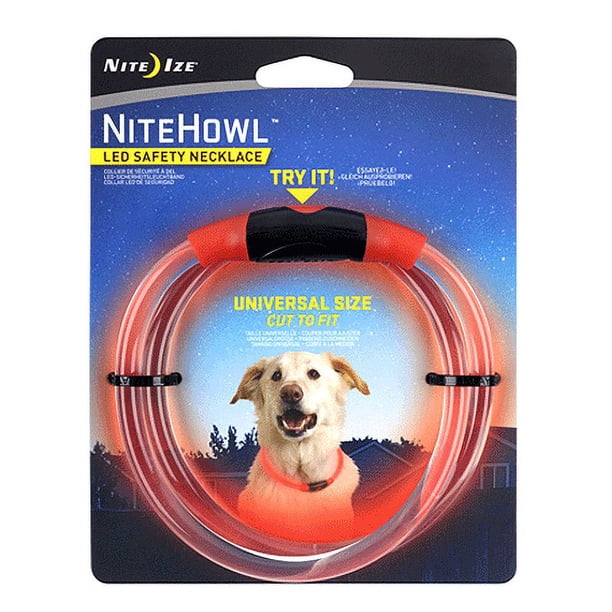 Nite Howl Light Up Dog Collars Nighttime Safety Glow Flash 12" - 27 ...