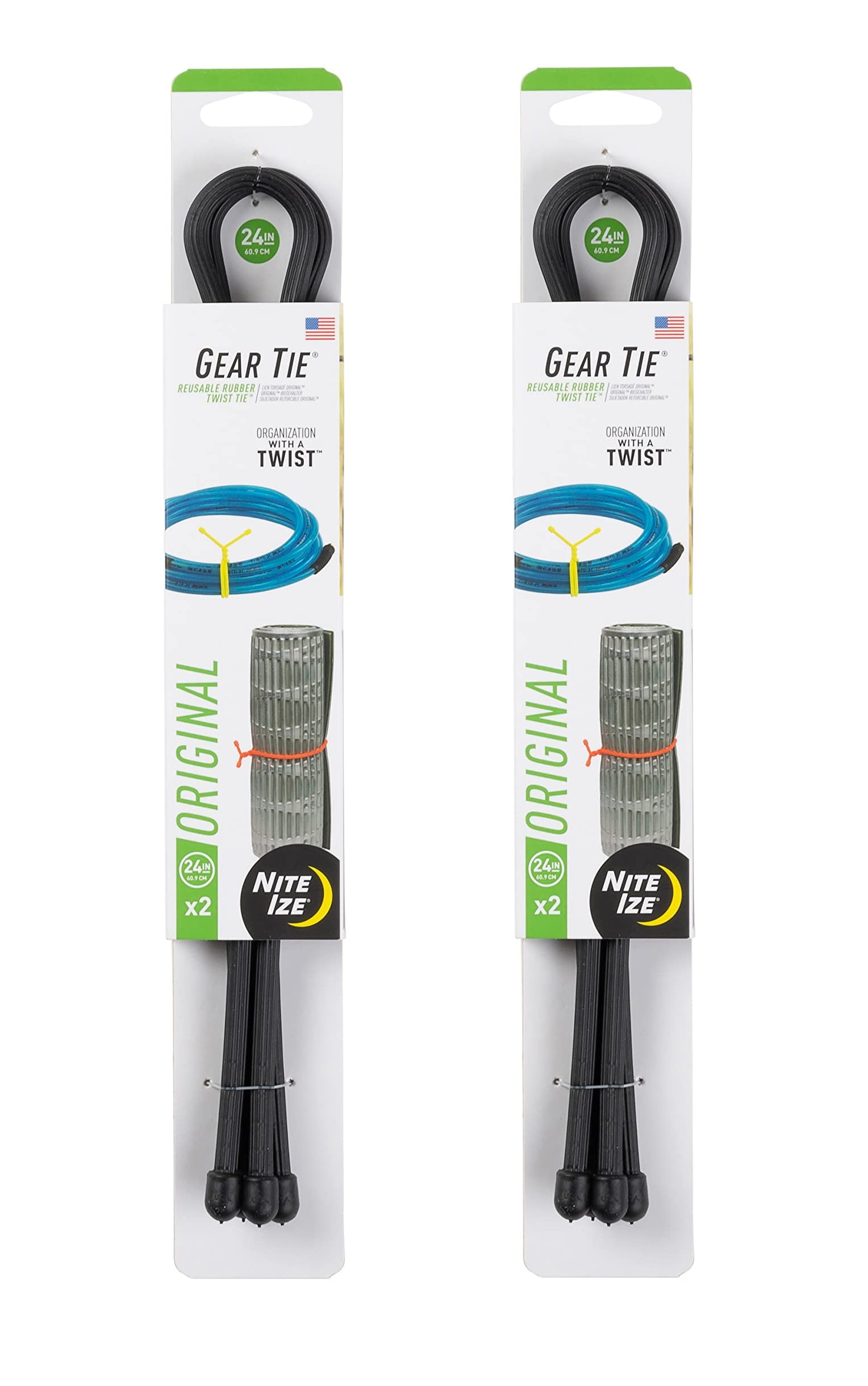 Nite Ize 4 Pack Original Gear Tie 24 Inch Reusable Rubber Twist Tie 2 ...