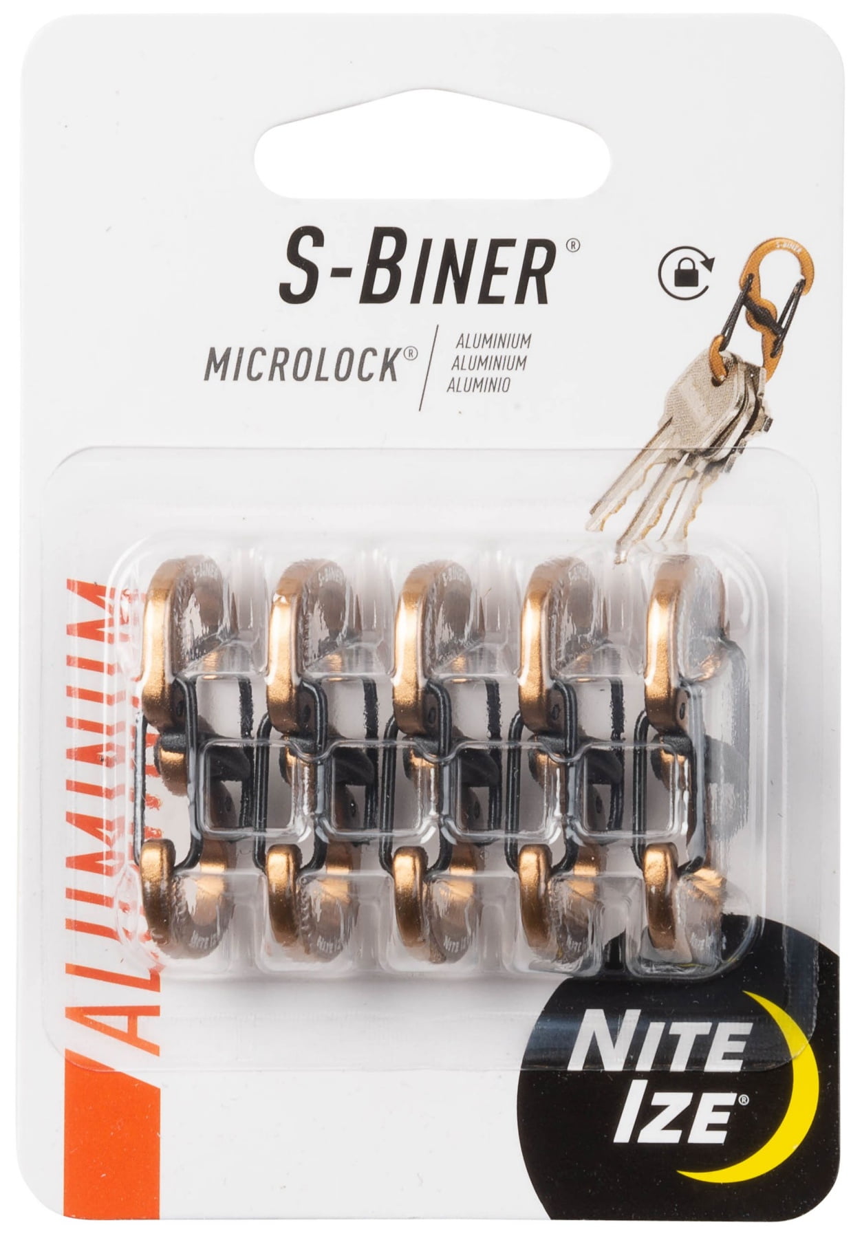 Nite Ize 5-Pack S-Biner MicroLock Aluminum Carabiner - Coyote - Walmart.com