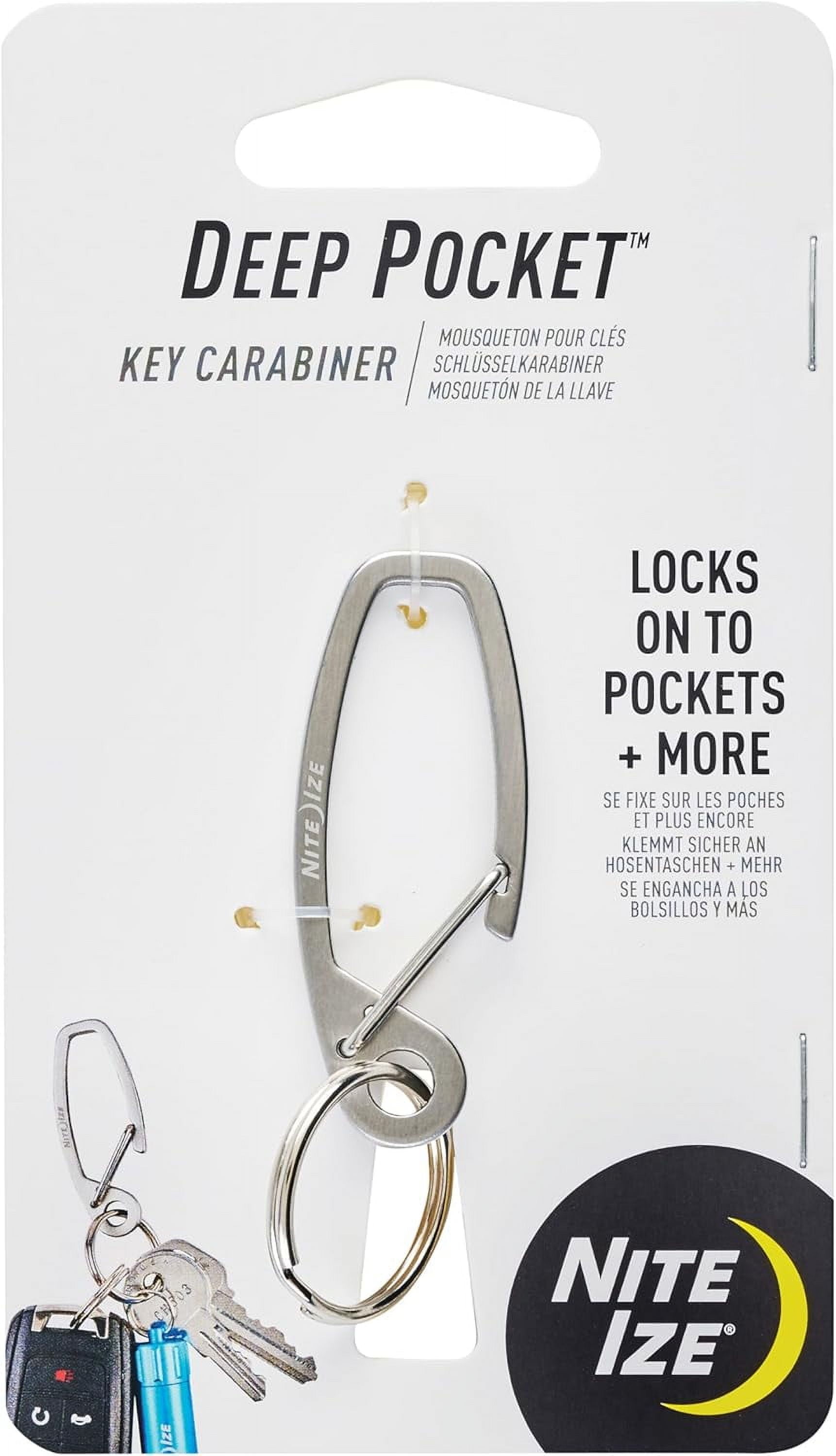 Nite Ize Deep Pocket Key Carabiner Locks onto Pockets and More ...