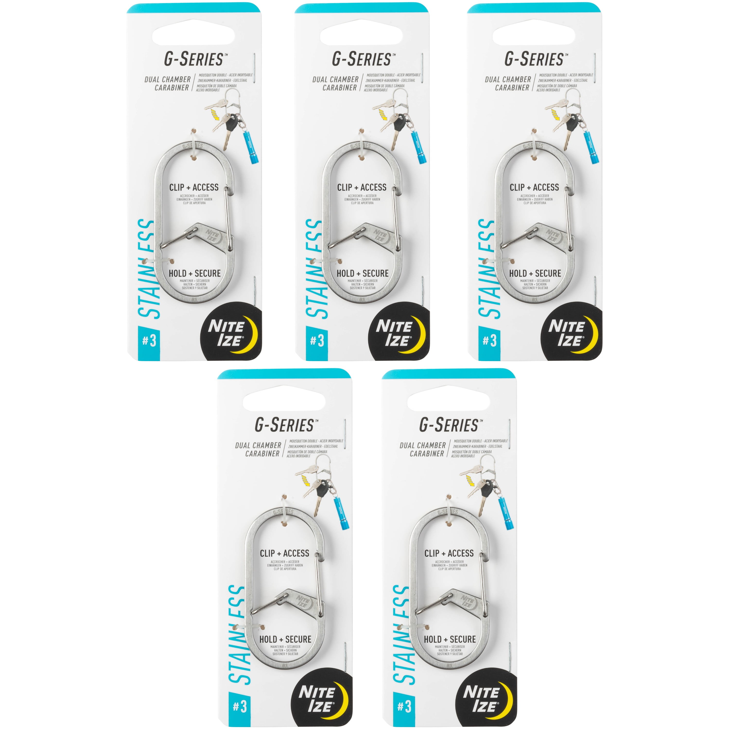 Nite Ize G-Series Dual Chamber Carabiner - Heavy-Duty Key Organizer ...