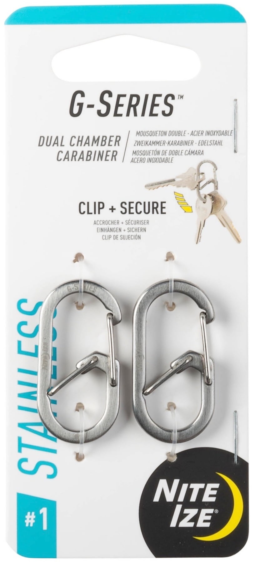 Nite Ize G-Series Dual Chamber Carabiner, Stainless Steel, Secure Key Holder - Walmart.com