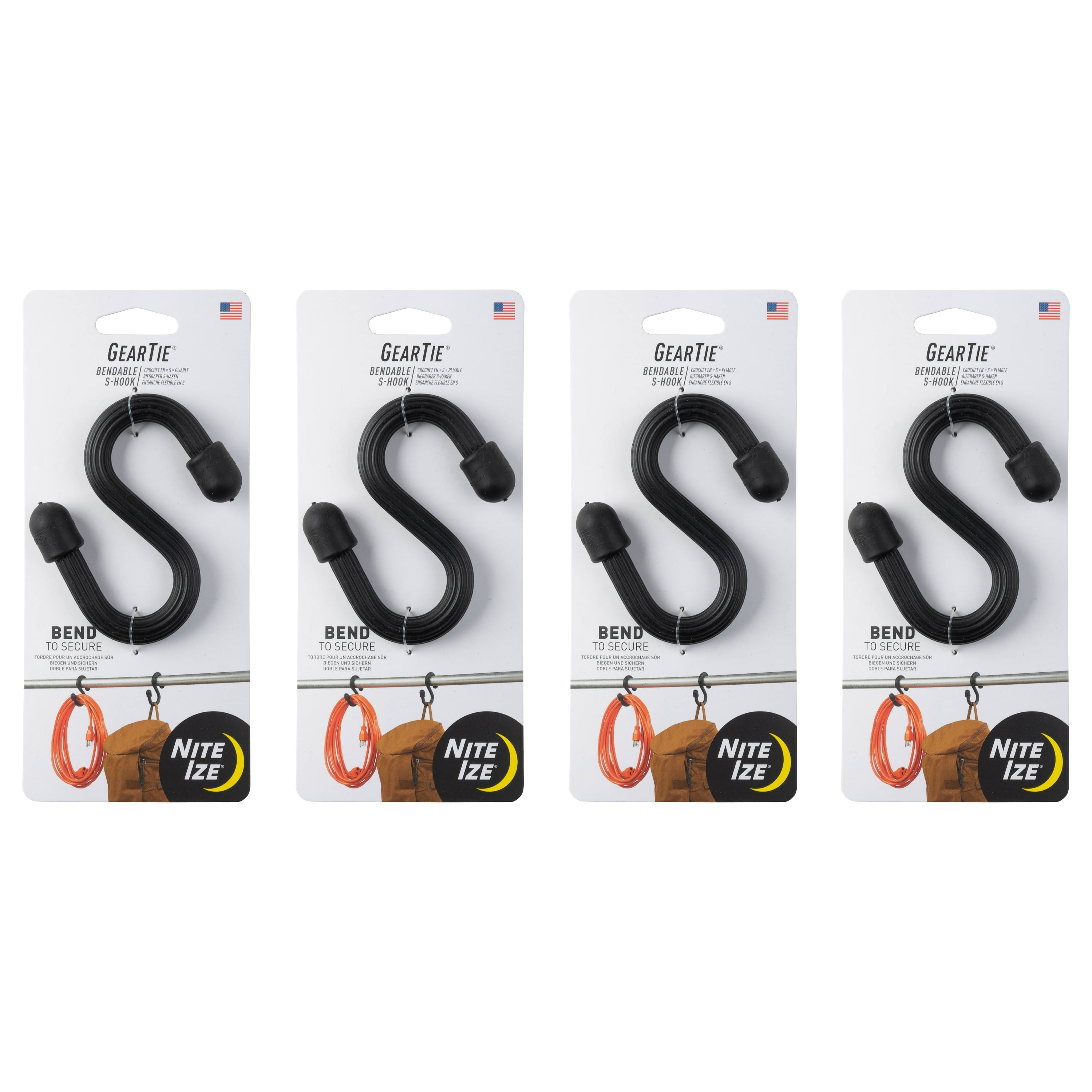 Nite Ize Gear Tie Bendable S-Hook - Utility S-Hook for Hanging ...