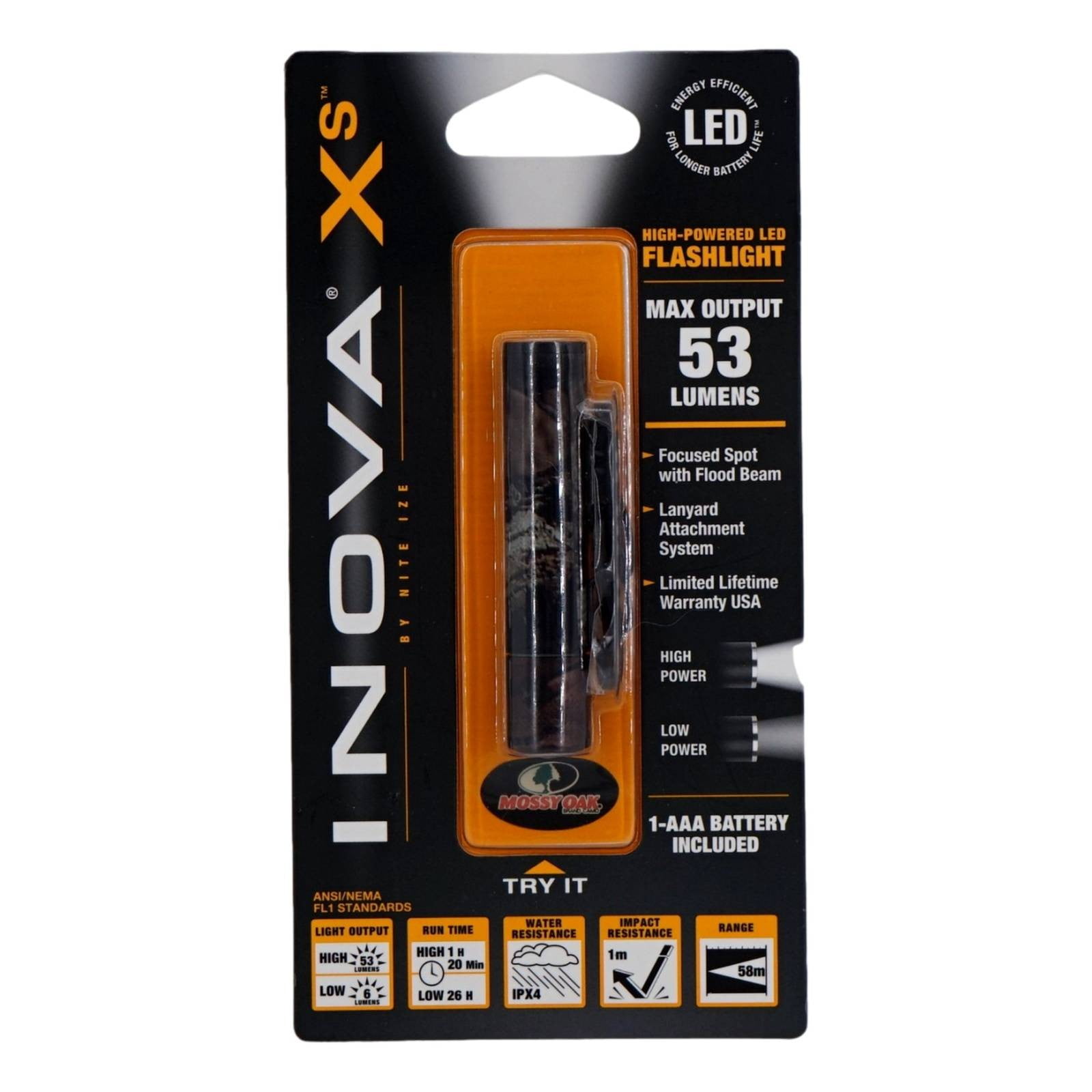 Nite Ize Inova XS LED Flashlight 53 Lumen Water Resistant Mossy Oak ...