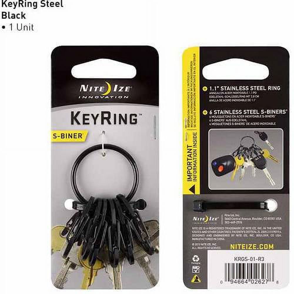 Nite Ize Key Ring Steel Black/Black S-Biners Krgs-01-R3 - Walmart.com