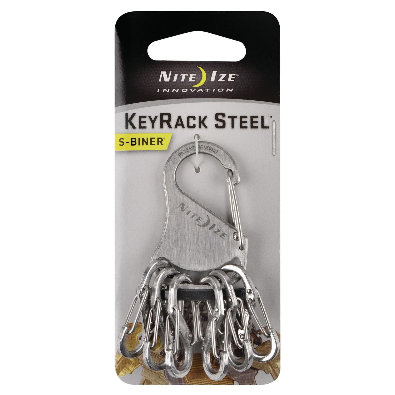 Nite Ize KeyRack, Stainless Steel Keychain - Features 5 sub-biners, 1 ...
