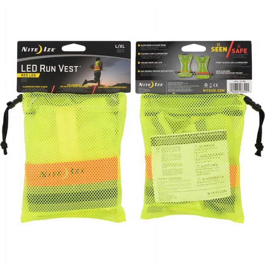 Nite Ize LRVL-33-R8 LED Safety Running Vest LG/XL Lightweight Water ...