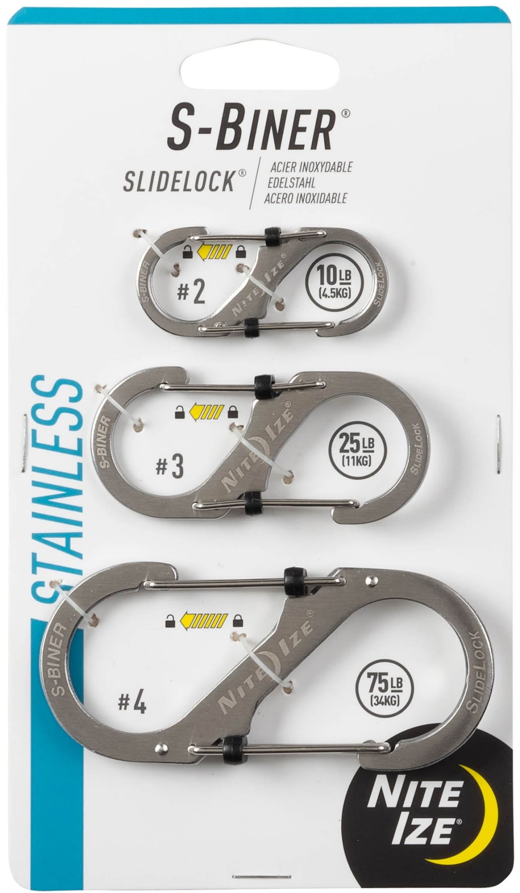 Nite Ize Stainless Steel S-Biner SlideLock Carabiner, Dual Hook Utility ...