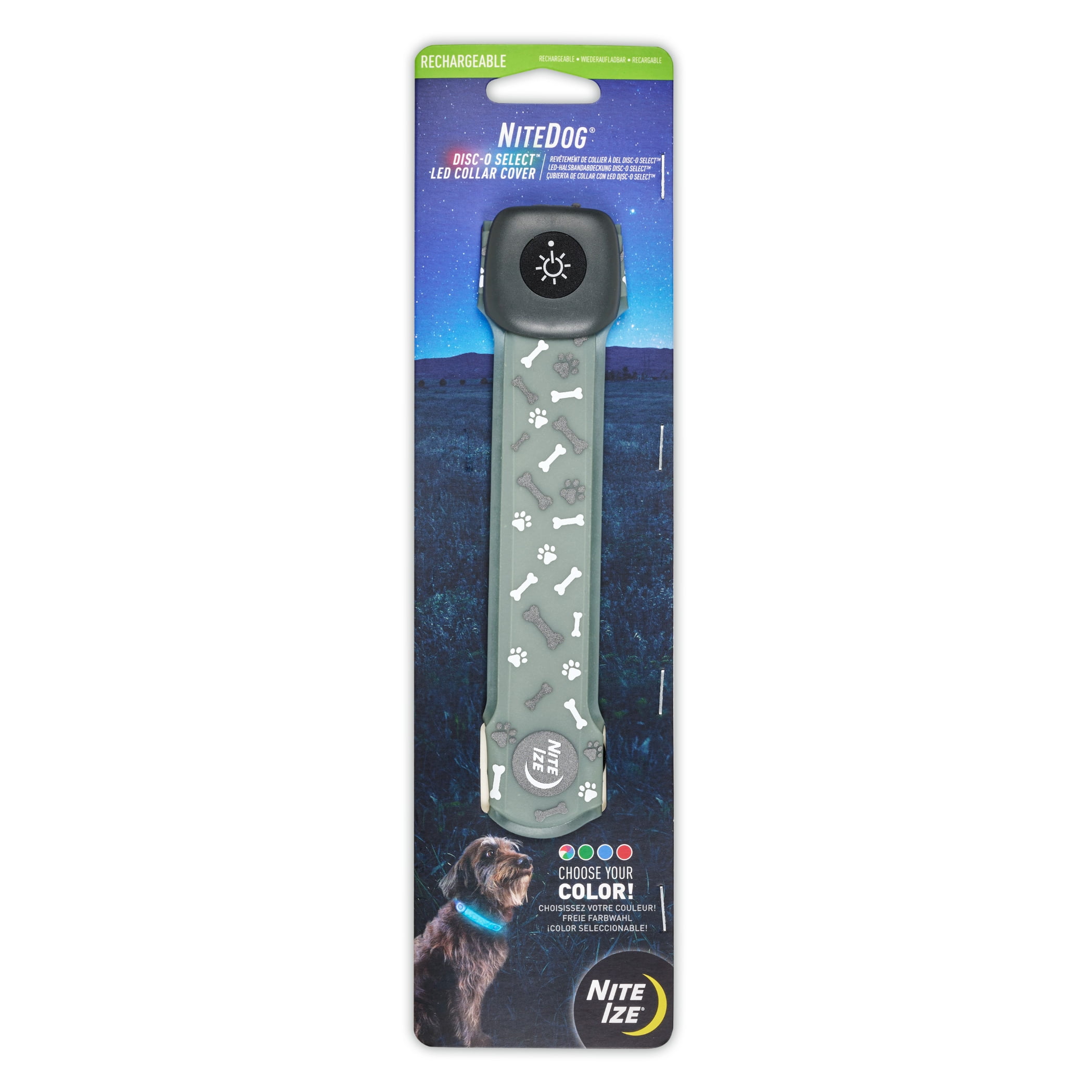 Nite Ize NiteDog Rechargeable LED Collar Cover - Universal Fit Light Up ...