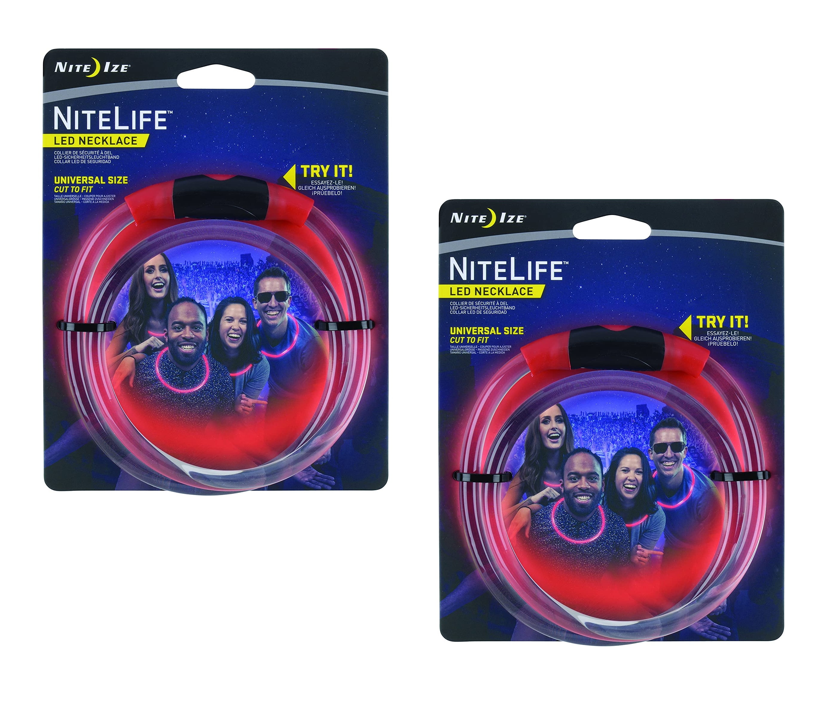 Nite Ize NiteLife LED Necklace 2 Pack Red Glows Flashes, Replaceable ...
