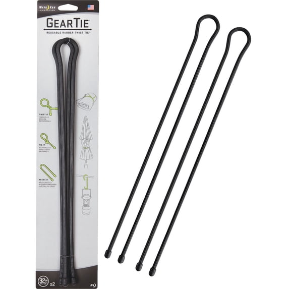 Nite Ize Original Gear Tie, Reusable Rubber Twist Tie, 32-Inch, Black ...