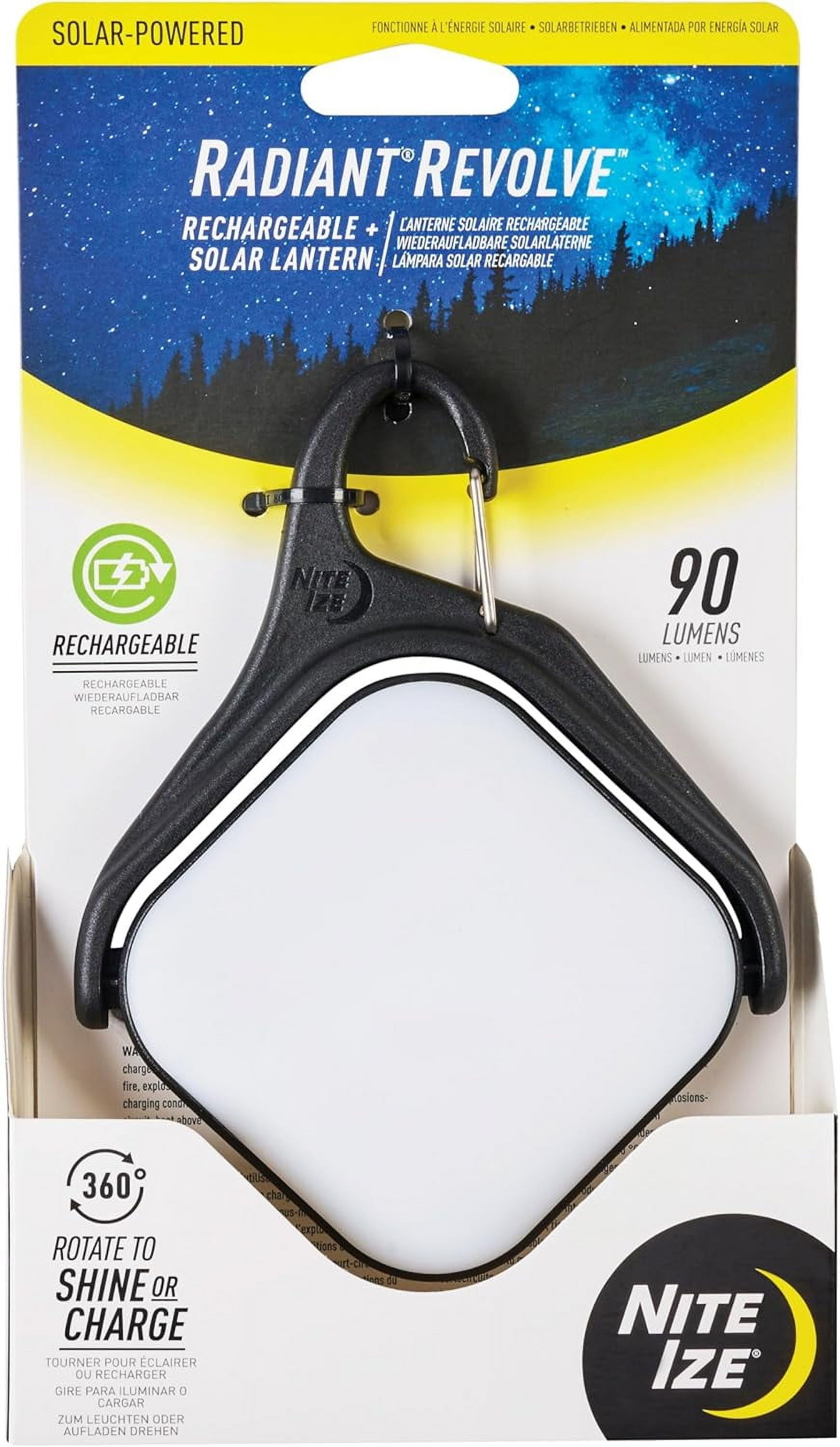 Nite Ize Radiant Revolve Rechargeable and Solar-Powered Lantern 90 ...