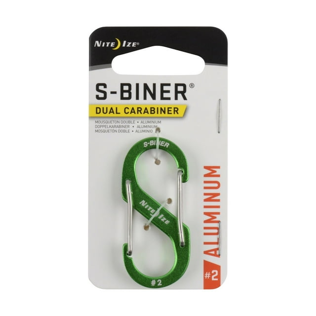 Nite Ize S-Biner Dual Carabiner #2 Aluminum Lime Green Locking Dual ...