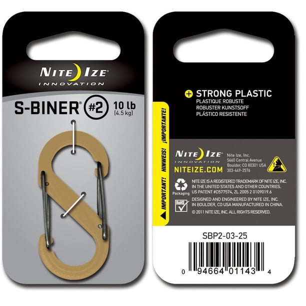 Nite Ize S-Biner Plastic Size #2 Tan - Walmart Business Supplies