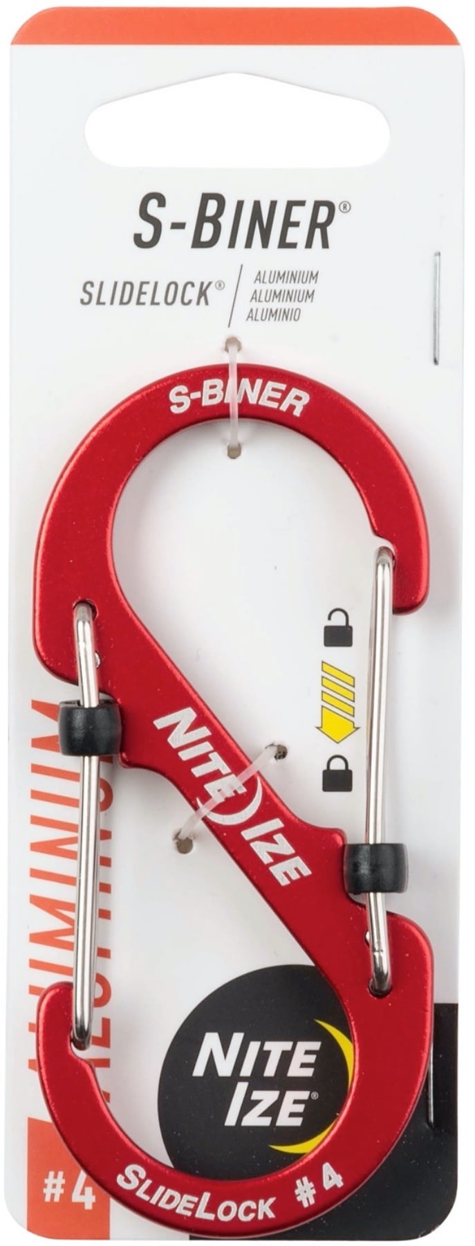 Nite Ize S-Biner SlideLock Aluminum Carabiner #4 - Red - Walmart.com