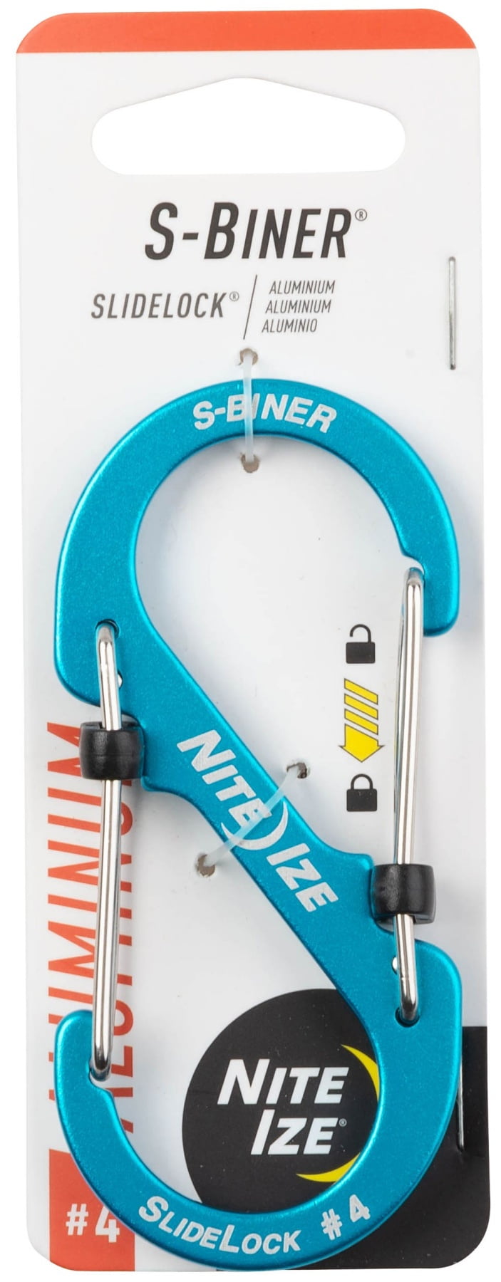 Nite Ize S-Biner Slidelock 1.9 in. D Aluminum Blue Carabiner Key Chain ...