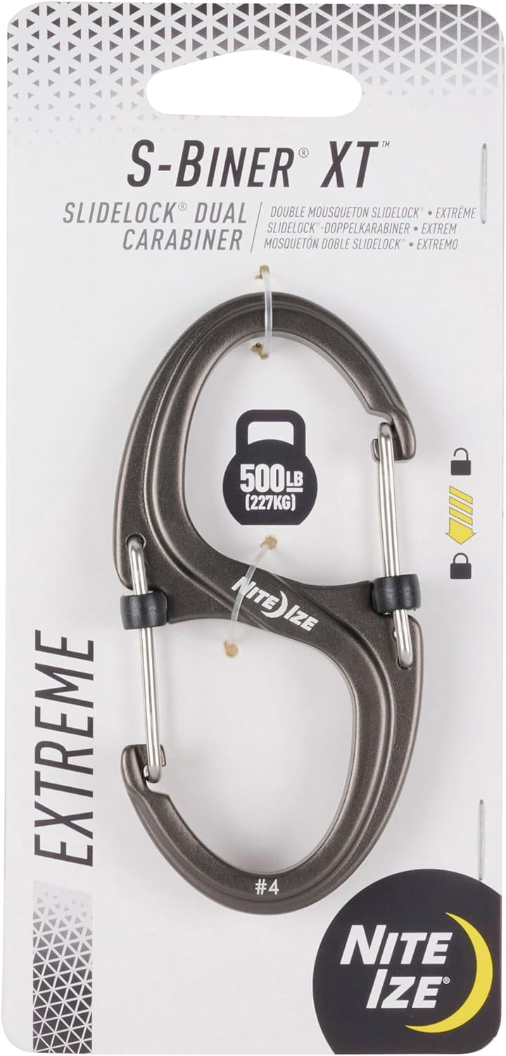 Nite Ize S-Biner XT SlideLock Dual Carabiner Grey 500-lb Limit ...