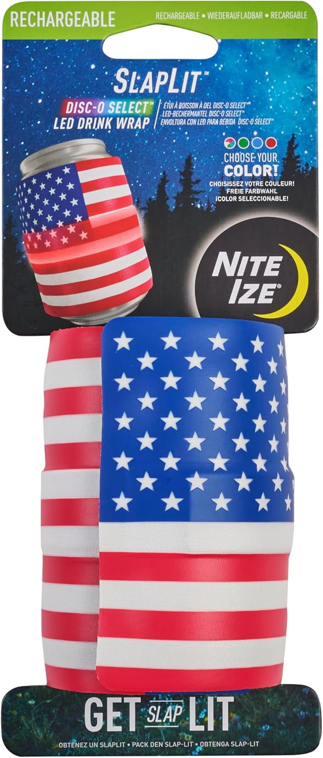 Nite Ize SlapLit Rechargeable Patriotic LED Drink Wrap Disc-O Select ...