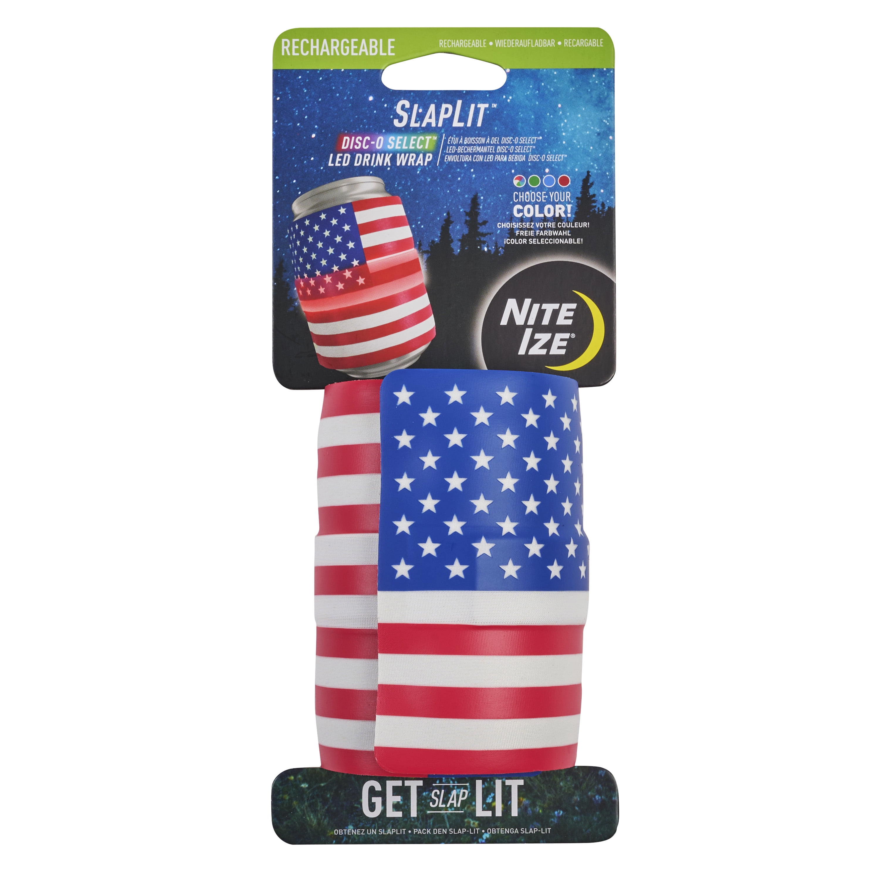 Nite Ize SlapLit Rechargeable LED Drink Wrap - Patriotic Can Wrap for ...