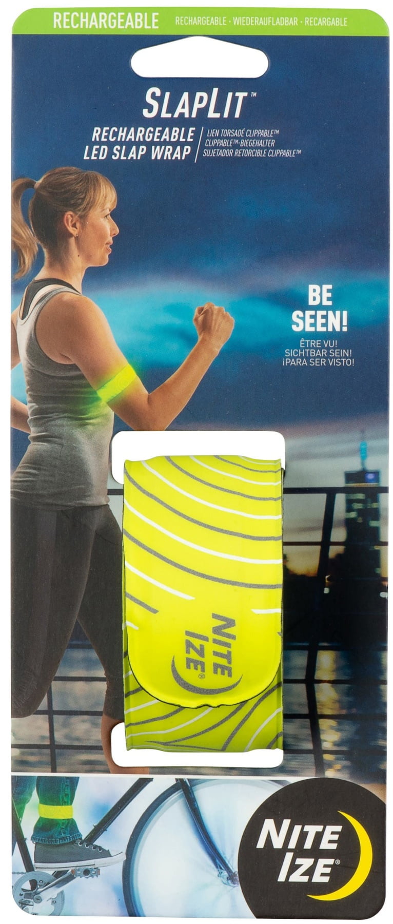 Nite Ize SlapLit Rechargeable LED Slap Wrap - Neon Yellow/Red LED ...