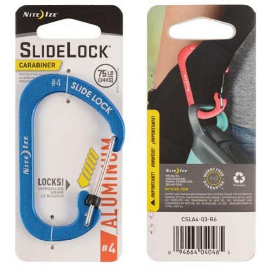 Nite Ize SlideLock Aluminum Blue Carabiner Key Chain - Walmart.com