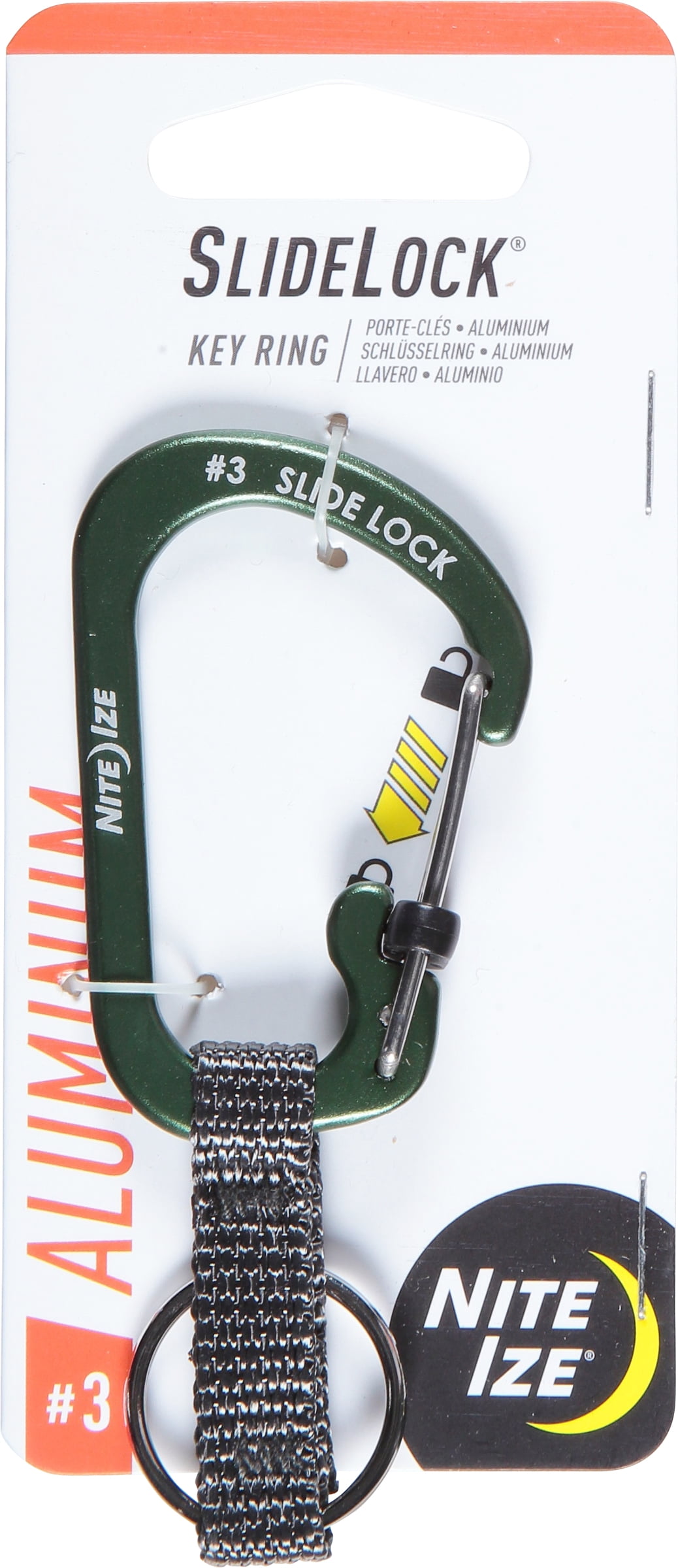 Nite Ize SlideLock Key Ring Aluminum, Locking Carabiner Keychain w ...