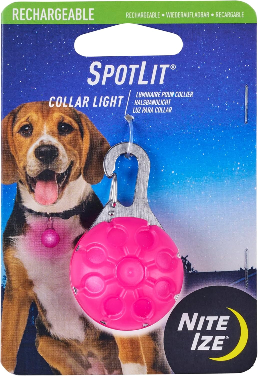 Nite Ize SpotLit Rechargeable Saftey Collar Carabiner Light for Dogs ...