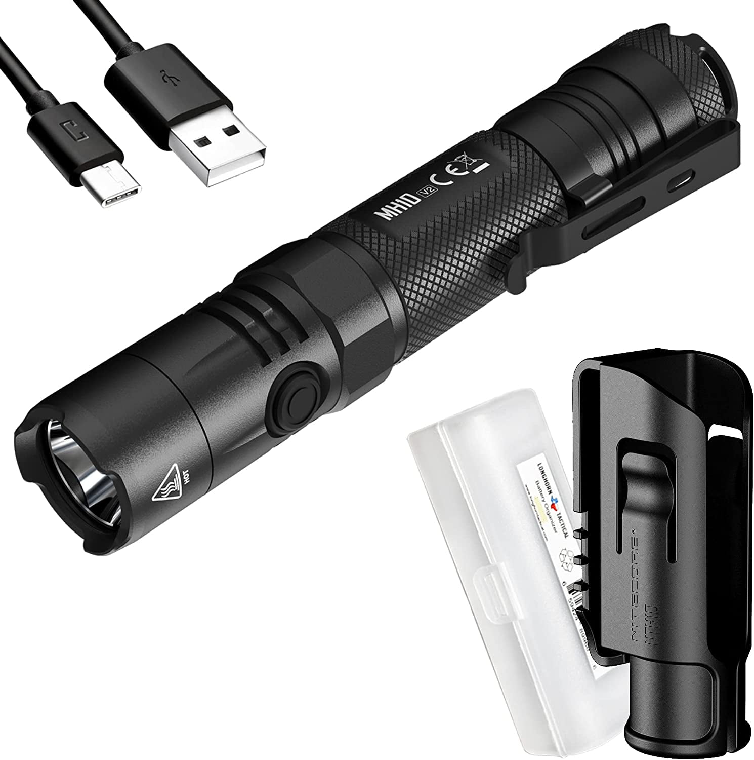 Nitecore MH10 v2 Rechargeable Flashlight, 1200 Lumen LED USB-C Fast ...