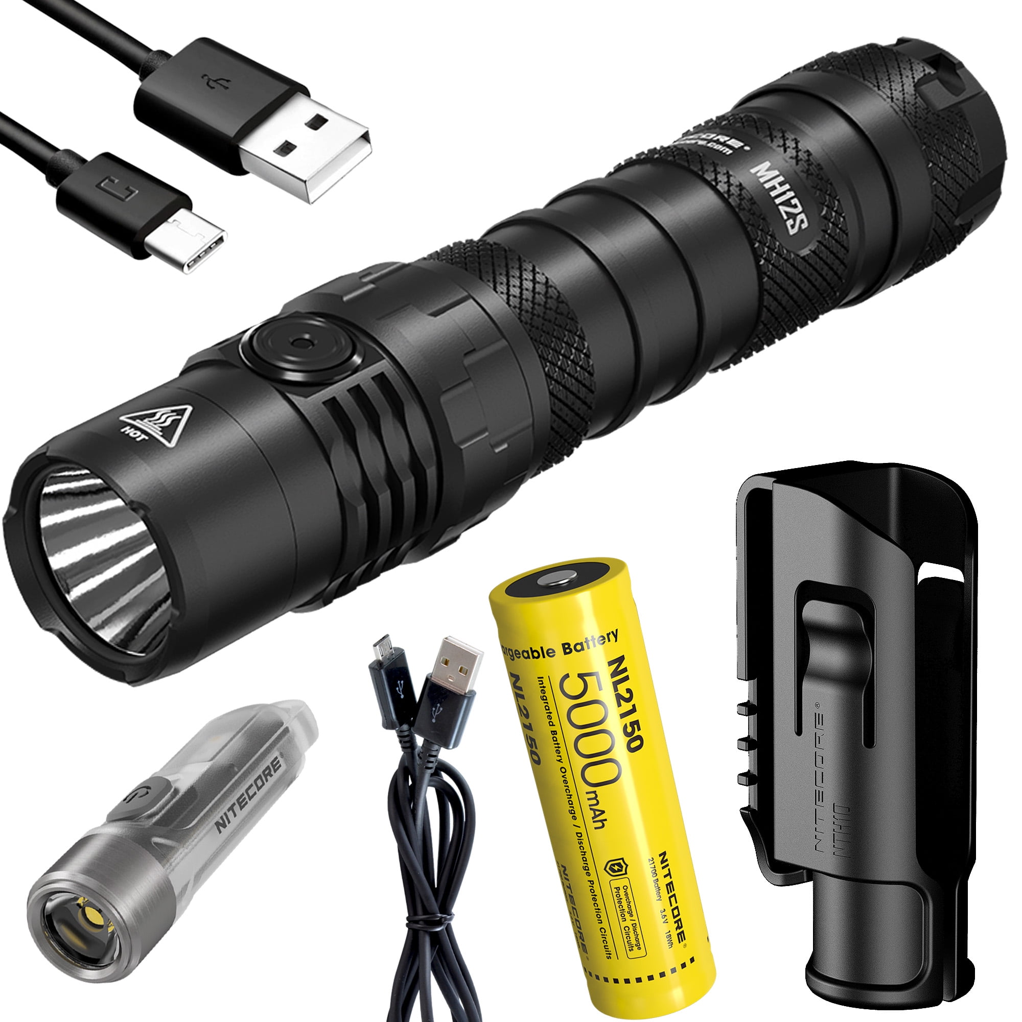 NITECORE MH12S Rechargeable Flashlight, 1800 Lumens, Tactical Modes ...