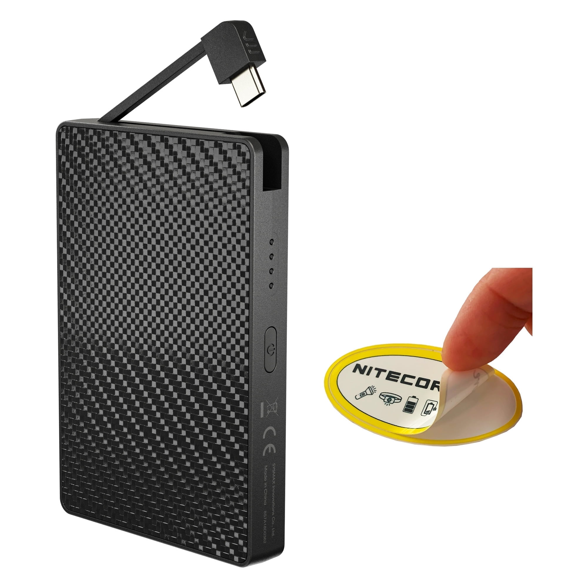 Nitecore Pocket 10000 USB-C Power Bank with Built-In Cable + Nitecore ...