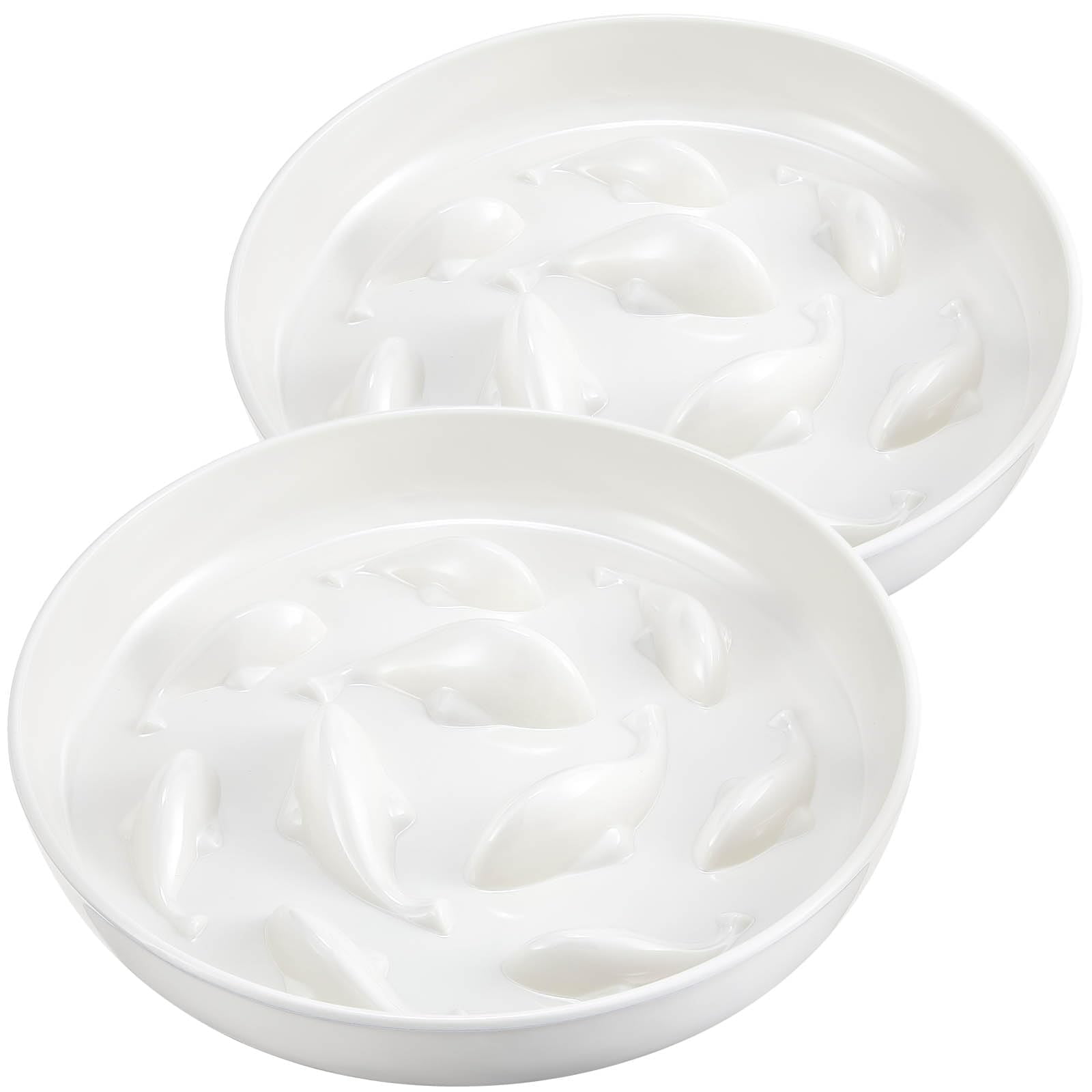 Nitial 2 Pcs Cat SBF3 Slow Feeder Bowl Fish Pool Design Feeder Dish Fun ...