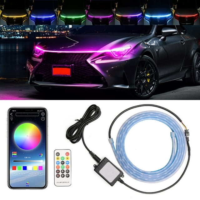 Nitiaukely Exterior Car LED Strip Lights, 59 inches RGB LED Strip ...