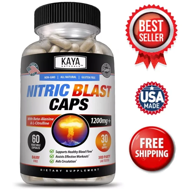 Nitric Blast 60ct L Arginine Nitric Oxide Ed Testosterone Booster Pre Workout