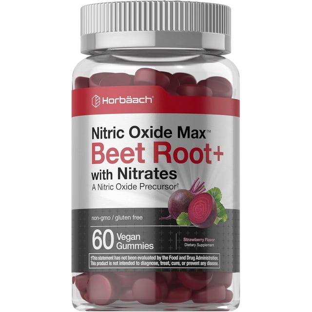 Horbaach's Nitric Oxide Supplement - Adult Beetroot Chews, 60 Count ...