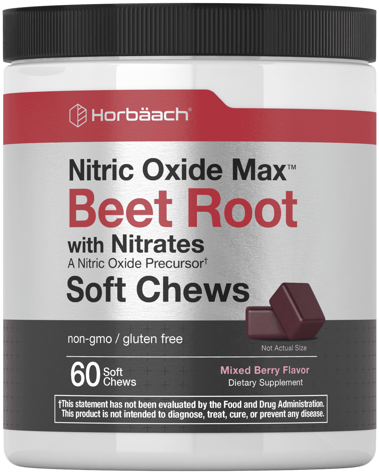 Nitric Oxide Beet Root Soft Chews | 60 Count | Mixed Berry Flavor for ...