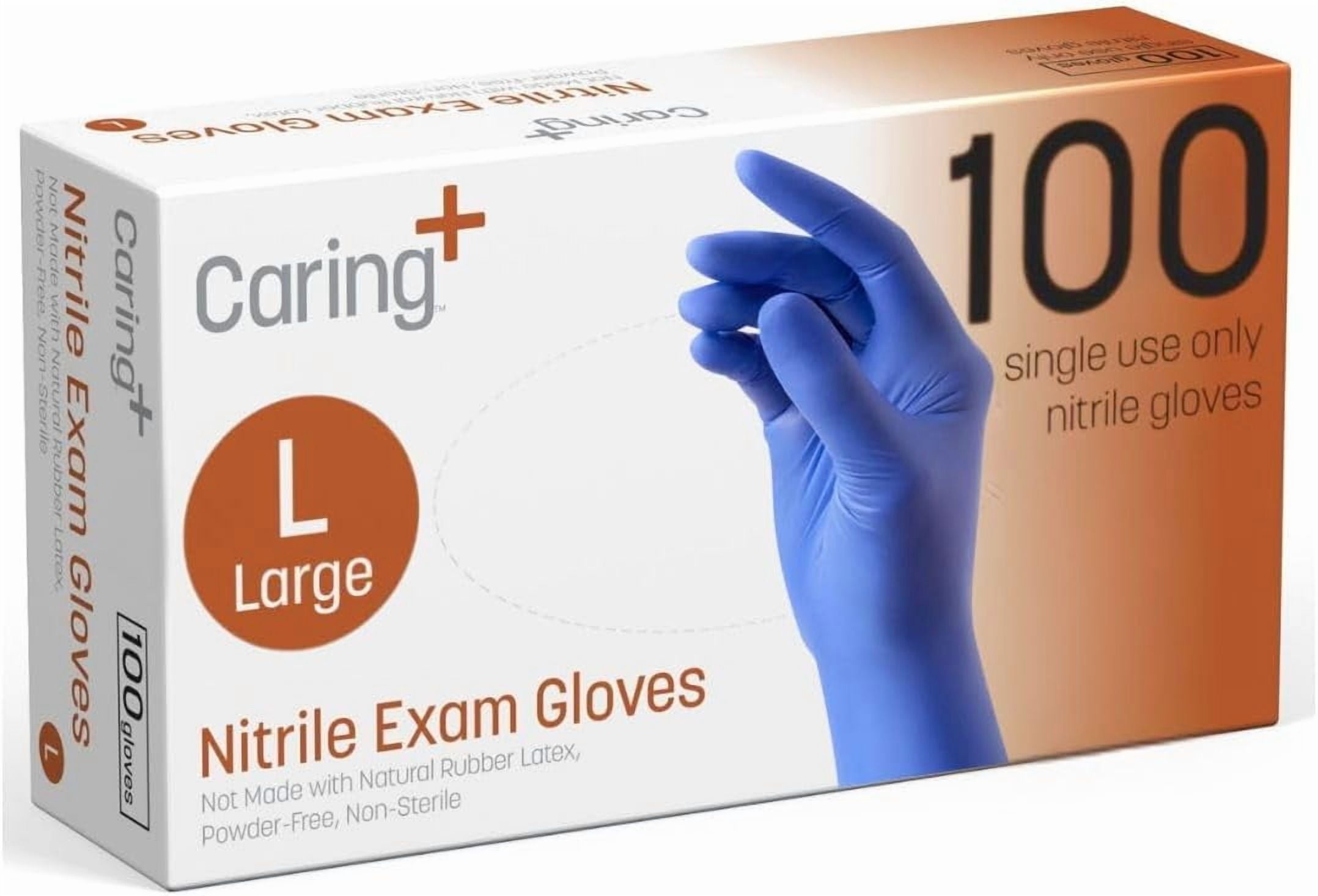 Nitrile Exam Gloves, Blue, Powder-Free, for M cal Care, First Aid ...